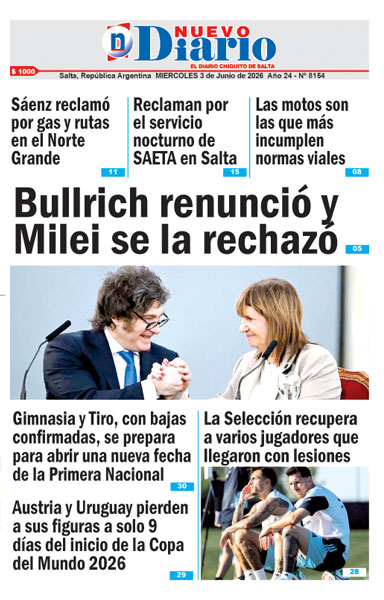 Tapa del 03-06-26 - Nuevo Diario de Salta | El diario chiquito | Salta ...